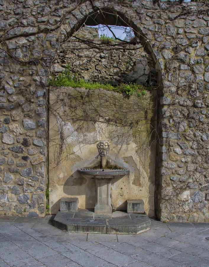 Old medieval fountain stock image. Image of marble, statue - 111978769