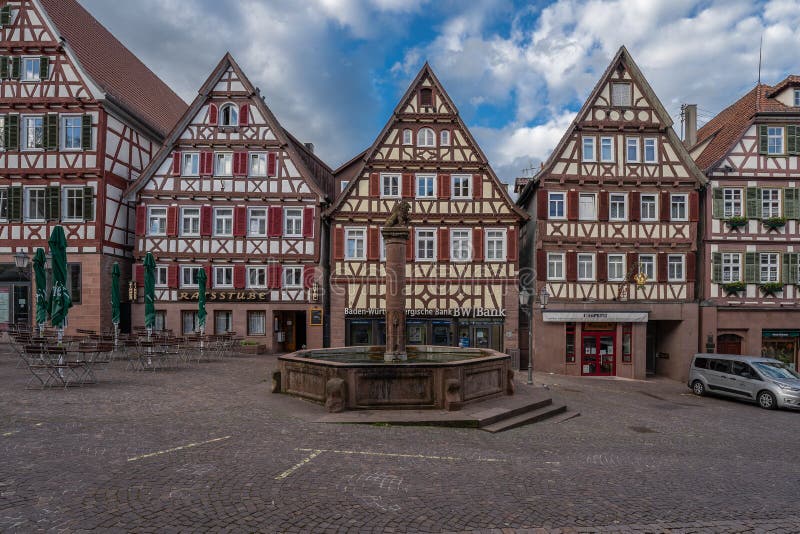 Old Medieval Half Timber House in Black Forest Town Stock Photo - Image ...