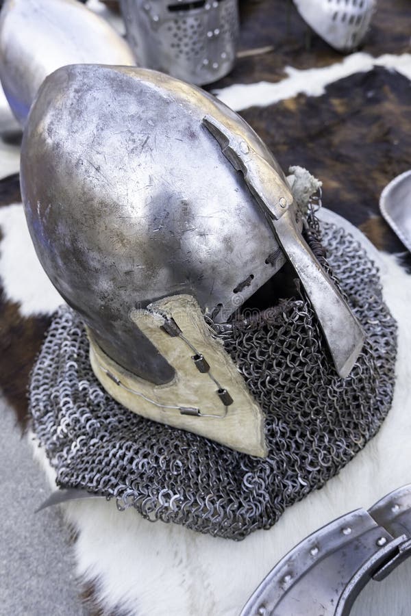 Old medieval helmet stock photo. Image of ornament, armour - 267344182