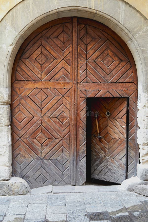 Old Medieval Open Gate of an Ancient Castle Stock Image - Image of ...