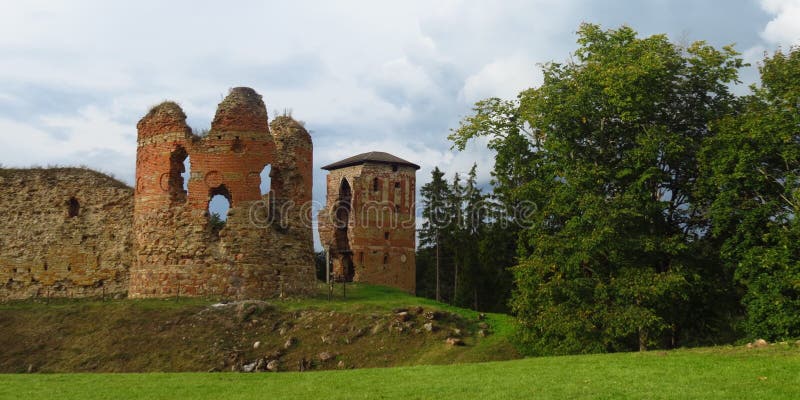 Old Medieval Orange Castle in Estonia Stock Photo - Image of trek, view ...