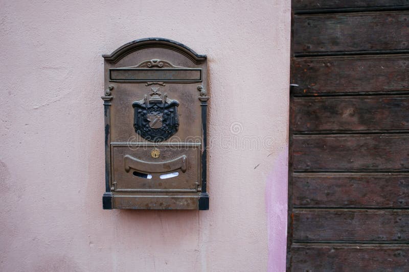 Old medieval post box stock photo. Image of hanging, brown - 62872454