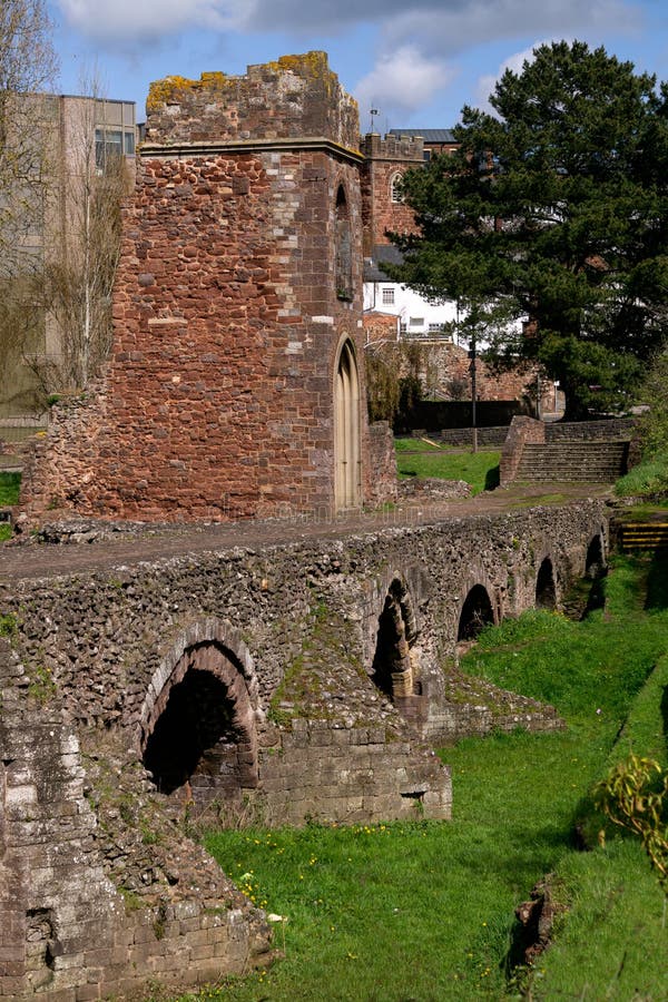 Old Medieval Ruins in Exeter, Devon, England. Stock Photo - Image of ...