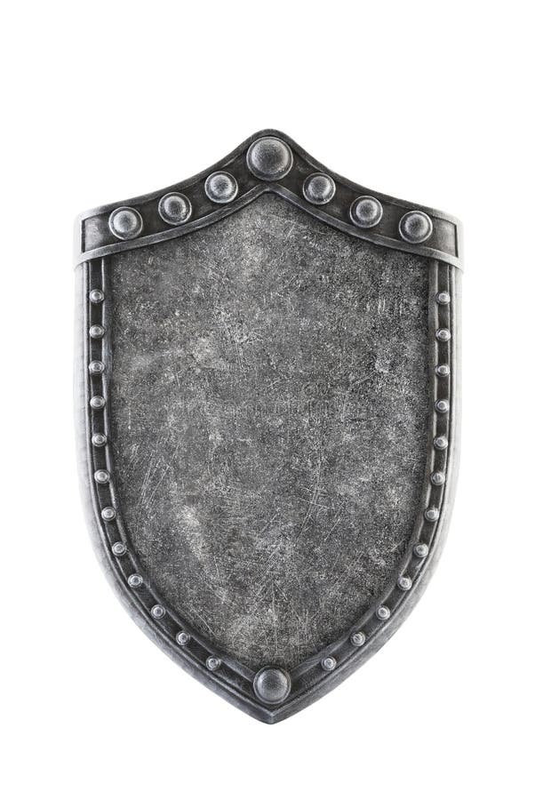 Old Medieval Shield Isolated on White Stock Photo - Image of silver ...