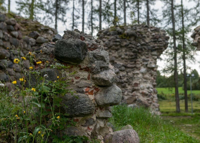 Old Medieval Stone Castle Ruins, Ergeme Castle Ruins Stock Photo ...