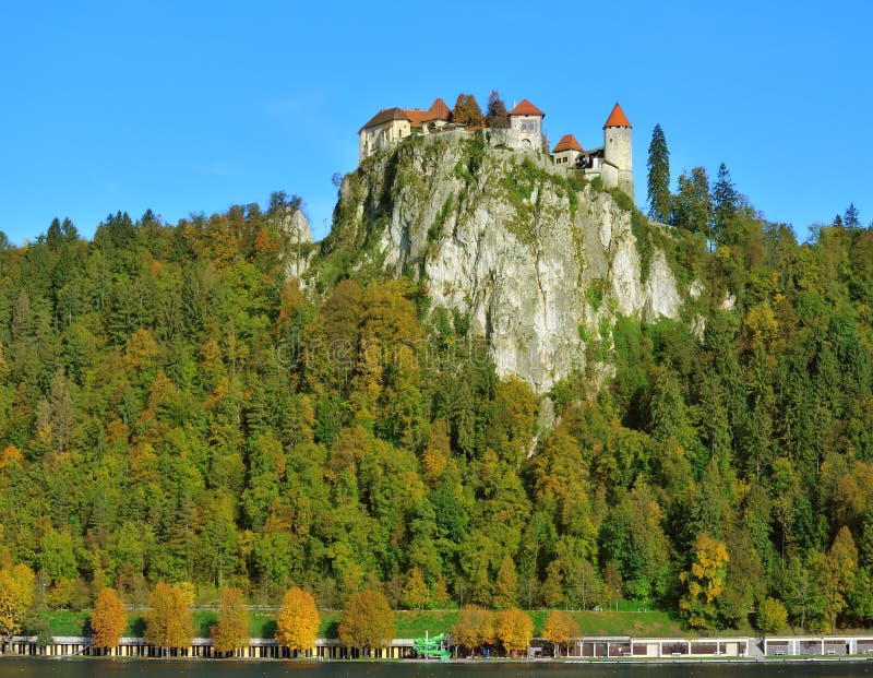 Old Medieval Town with Gornji Grad Castle in Bled Stock Image - Image ...