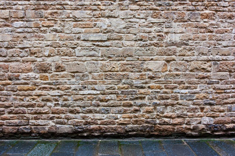 Old, Medieval Wall of a Building in Italy. Texture of a Stone Stock ...
