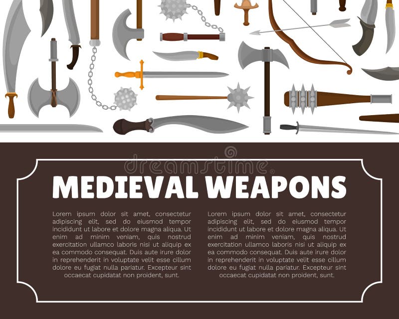 Old Medieval Weapon with Sharp Blade and Handle Vector Template Stock ...