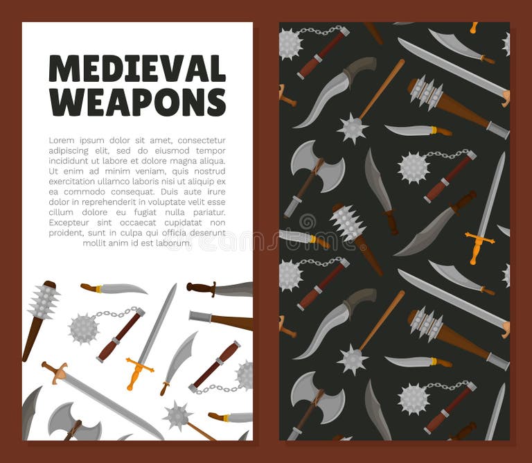 Old Medieval Weapon with Sharp Blade and Handle Vector Template Stock ...
