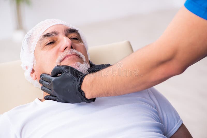 Old Man Visiting Male Doctor for Plastic Surgery Stock Image - Image of ...