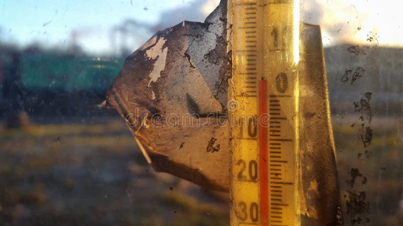 Old Mercury Thermometer Reads Three Degrees Above Zero Stock Image ...