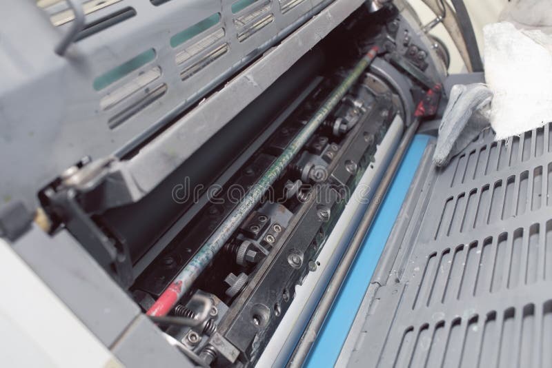 Old Messy Offset Printing Press Stock Photo - Image of machinery ...