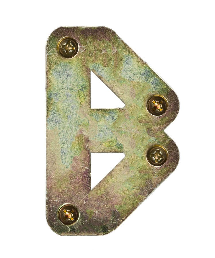 Metal letter stock photo. Image of brass, grungy, isolated - 98721320