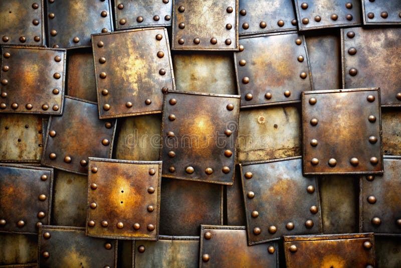 Old Metal Armor Plates Background Stock Illustration - Illustration of ...