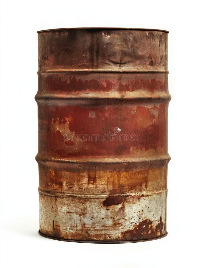Old Metal Barrel with Rust, Dirty, Weathered Surface Stands on Alpha ...
