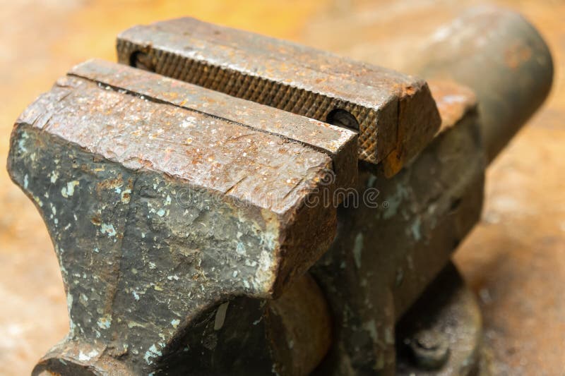 Old metal bench vice stock photo. Image of bench, handle - 261853134
