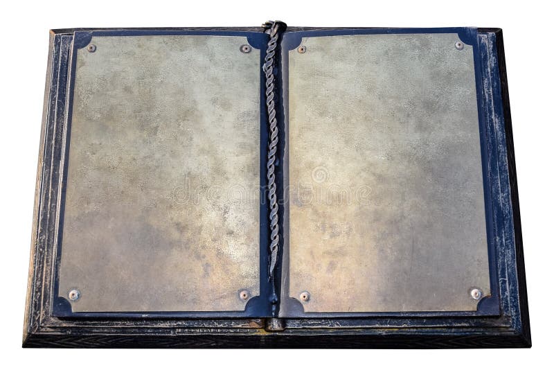 An Old Metal Book. Blank Pages of an Old Book Stock Image - Image of ...