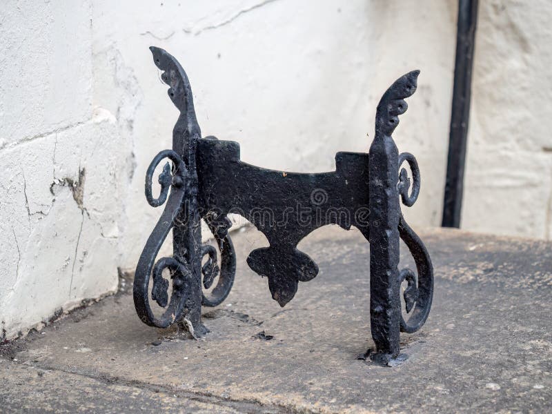 Boot scraper outside door. stock image. Image of scraper - 255550793