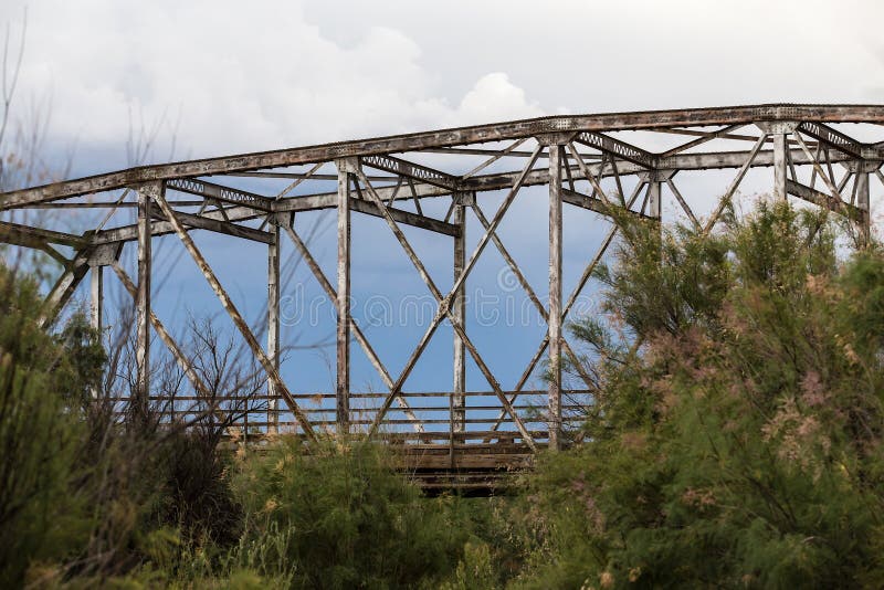 Old Metal Bridge stock photo. Image of clouds, road, design - 43466630