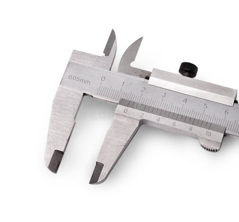 Old Metal Calliper on the White Background Stock Photo - Image of ...