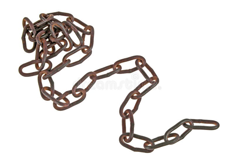 Old Metal Chain on White Background Stock Image - Image of power, steel ...