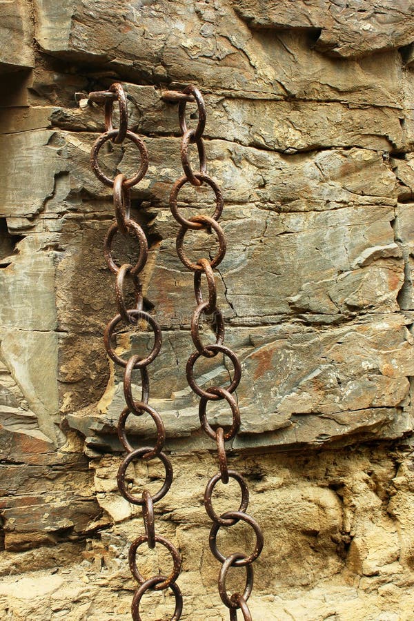 Steel Shackle in Stone stock image. Image of corrosion - 77673771