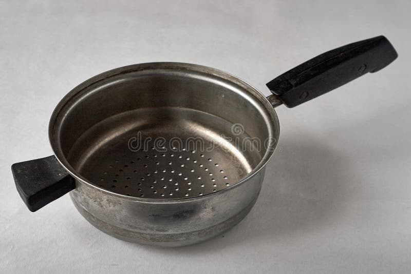 Old metal colander stock image. Image of used, steel - 110150769