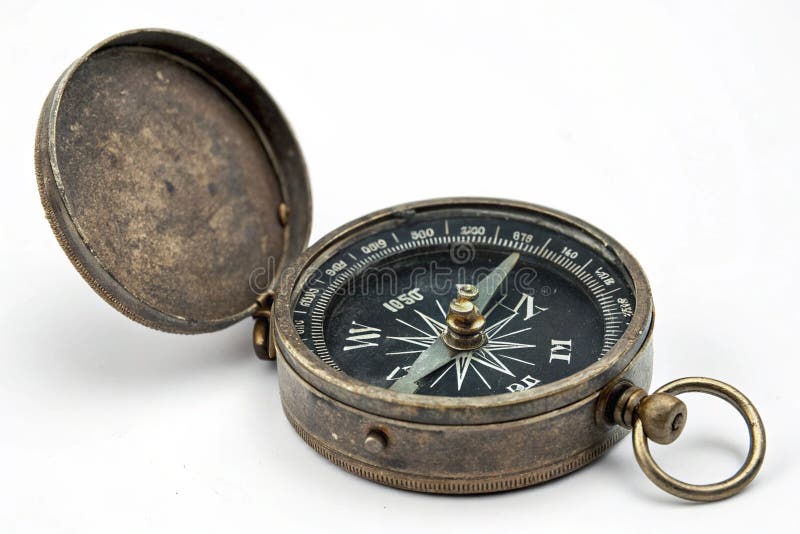 Old Metal Compass â€ Black Scale Isolated Stock Illustration - Illustration of scale, adventure ...
