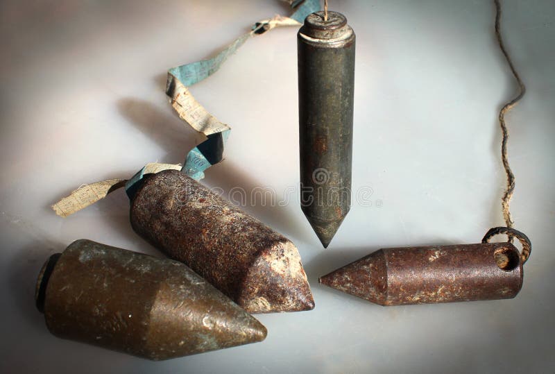 Old Metal Construction Plummets Stock Image - Image of tool, precise ...