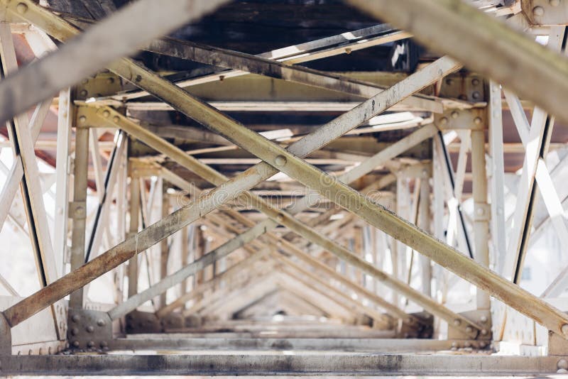 Old Metal Crossbeam Structure Stock Image - Image of train, crossbeam ...