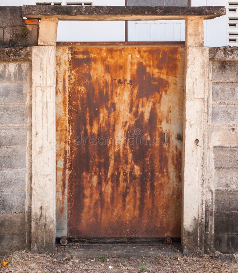 Old metal door with rusty stock image. Image of door - 49483647