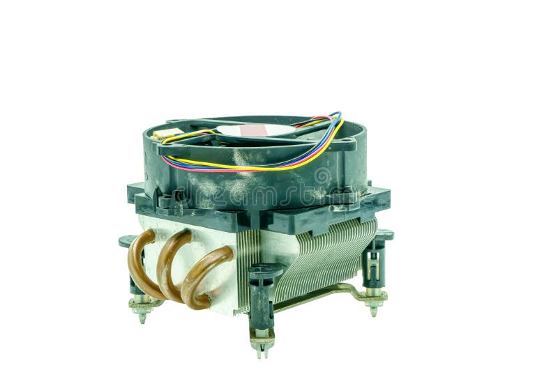 Old Metal Fan for CPU Isolated on a White Background Stock Photo ...