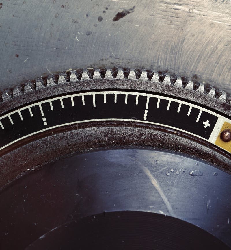 Old Metal Flywheel with Scale Stock Image - Image of industry ...