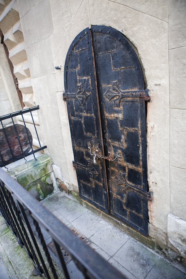 Old metal forged doors stock image. Image of doorway - 100650613