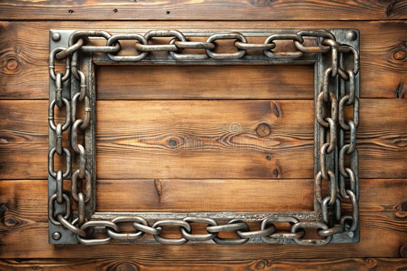 Old Metal Frame with Chains 3D Illustration Stock Illustration ...