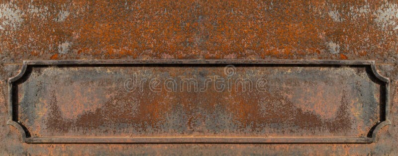 Old Metal Frame on Eroded Surface with Heavy Rust Stock Photo - Image ...