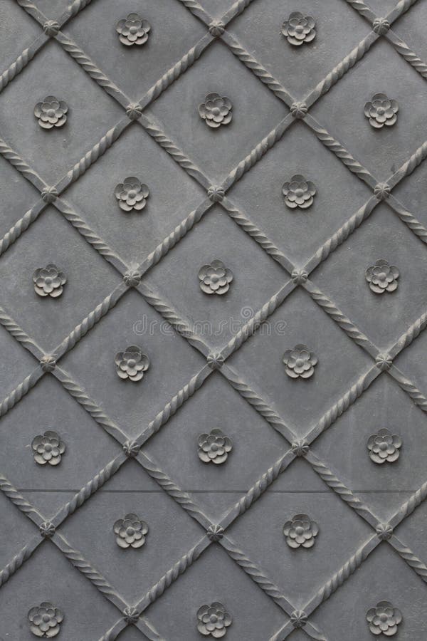 Old Metal Gate Covered with Floral Pattern. Background Texture Stock ...