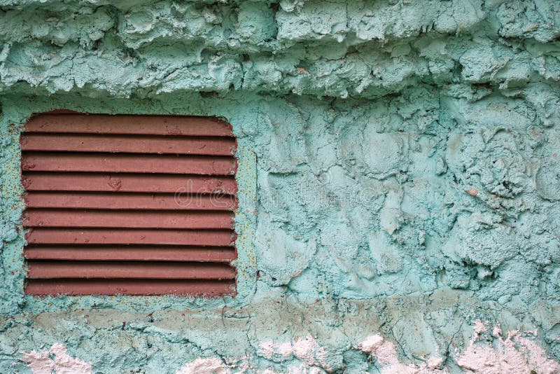 Old Metal Grate in a Concrete Wall. Abstract Background Stock Photo ...