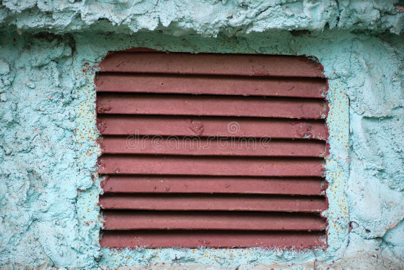 Old Metal Grate in a Concrete Wall. Abstract Background Stock Photo ...