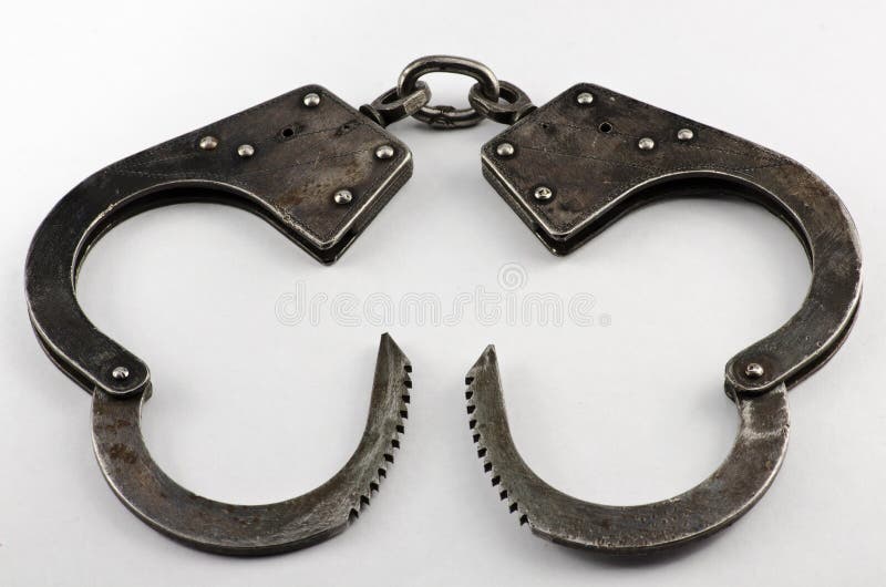 Old metal handcuffs stock image. Image of steel, handcuffs - 75202483