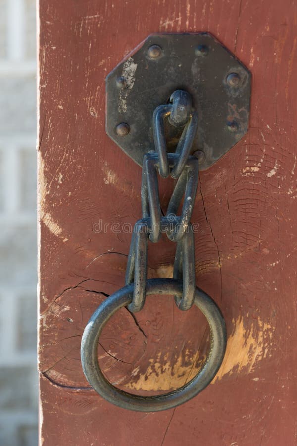 Old metal handle door stock image. Image of korean, asian - 84492381