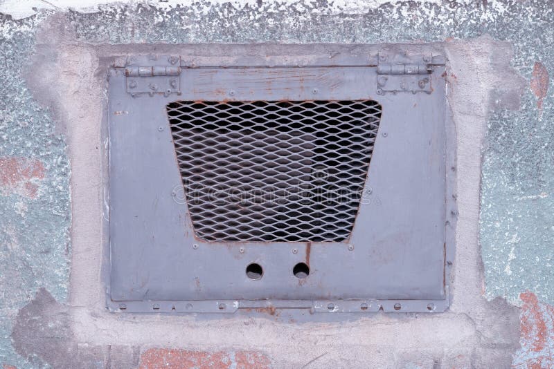Old Metal Hatch on the Wall of an Abandoned Building. Stock Image ...