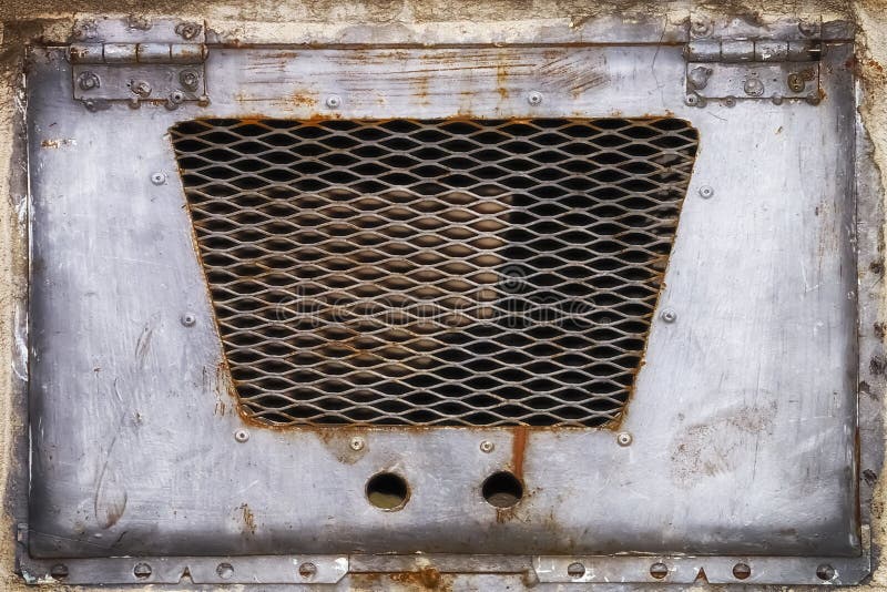 Old Metal Hatch on the Wall. Stock Photo - Image of pattern ...