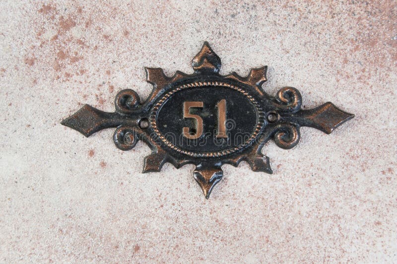 Old metal home number sign stock photo. Image of address - 203521496