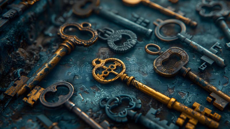 Old metal keys stock illustration. Illustration of vintage - 308238962