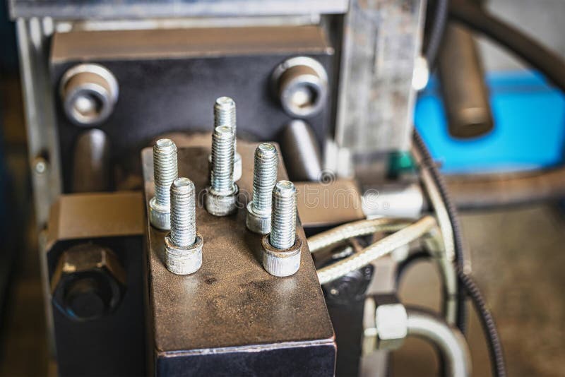 Old Metal Lathe in the Workshop, Metalworking, Machine Tools Stock ...