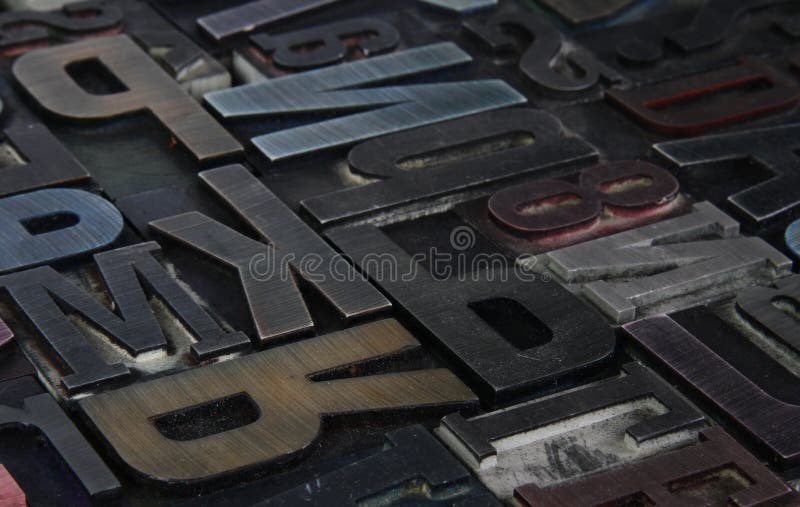 Old metal letterpress stock image. Image of print, press - 102696897