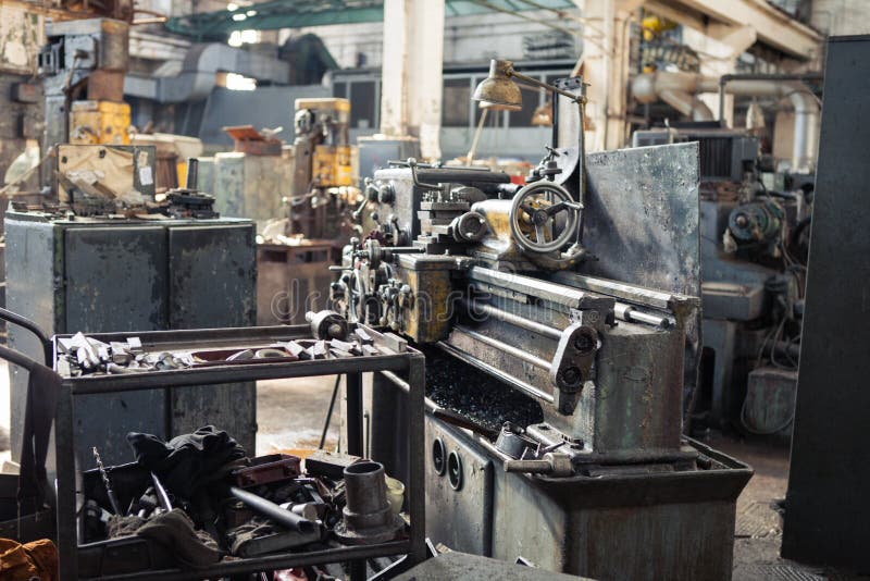 Old metal milling machine stock image. Image of lubrication - 68367911