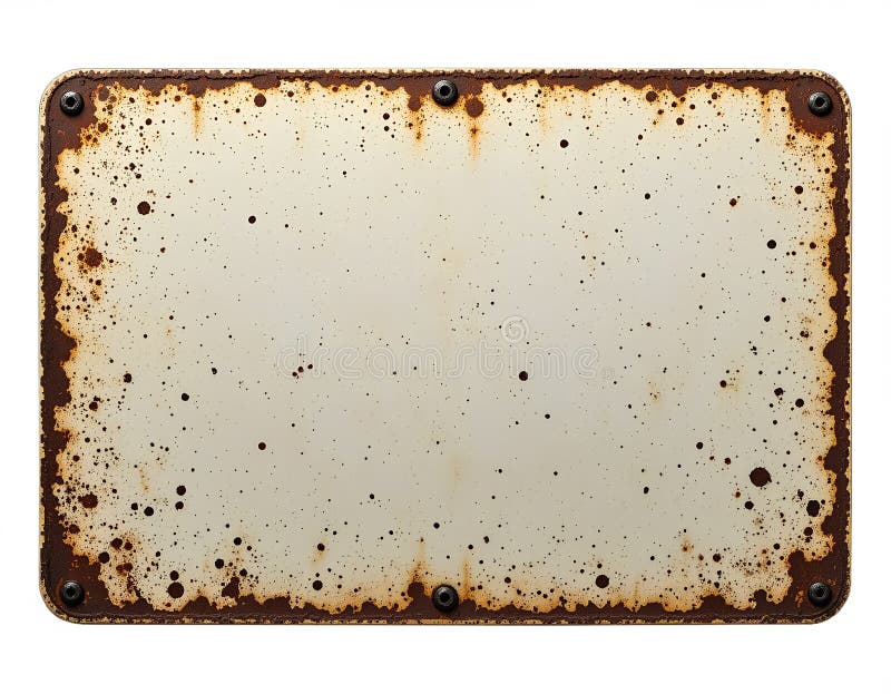 Old Metal Number Plate, Aged Rustic Off White Metal Sign Plate with ...