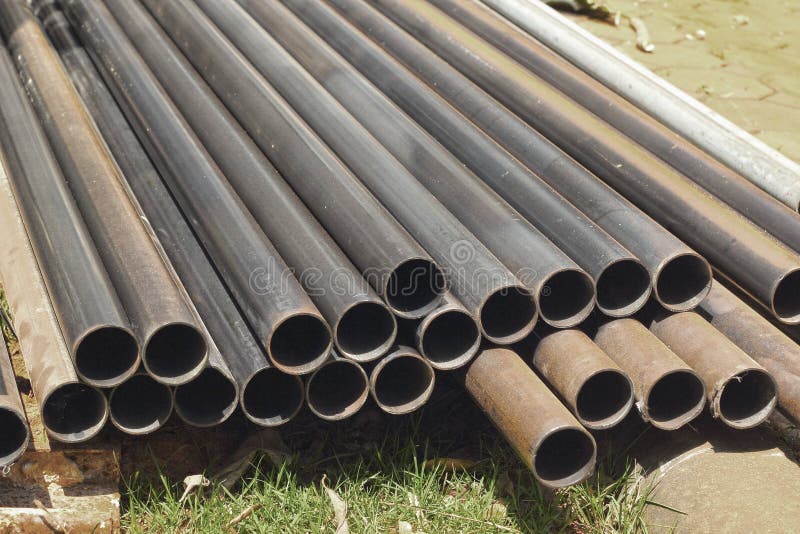 Old Metal Pipes - for Construction. Stock Photo - Image of pole, bars ...